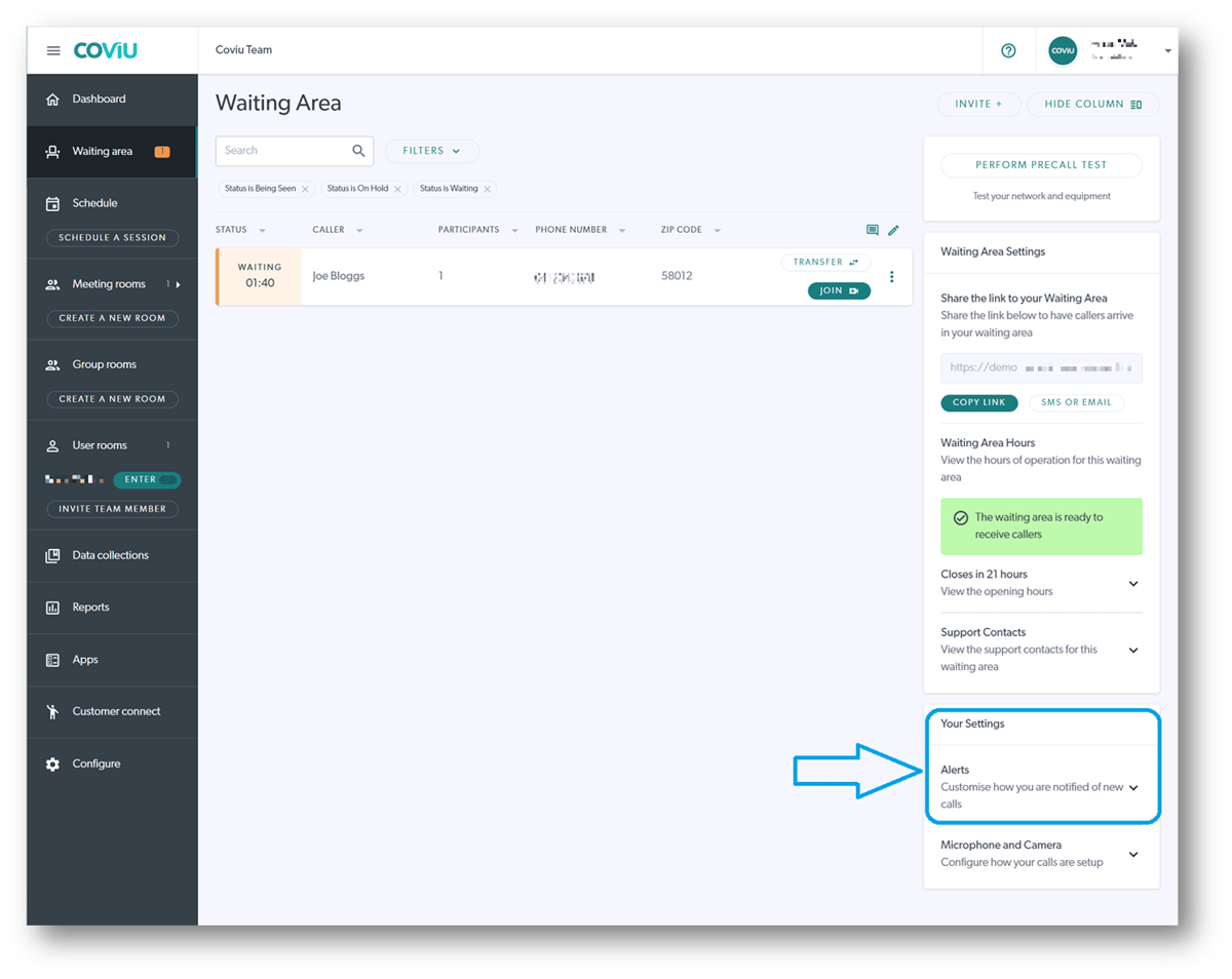 How to Set Up Alerts for Your Waiting Area