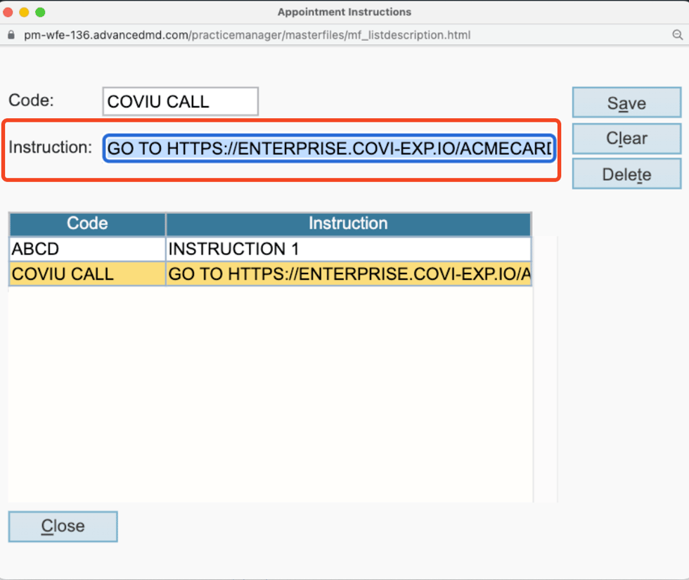 How to Integrate Coviu and AdvanceMD