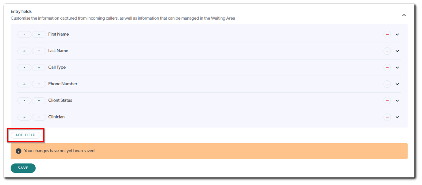 How to Configure Entry Fields for the Waiting Area