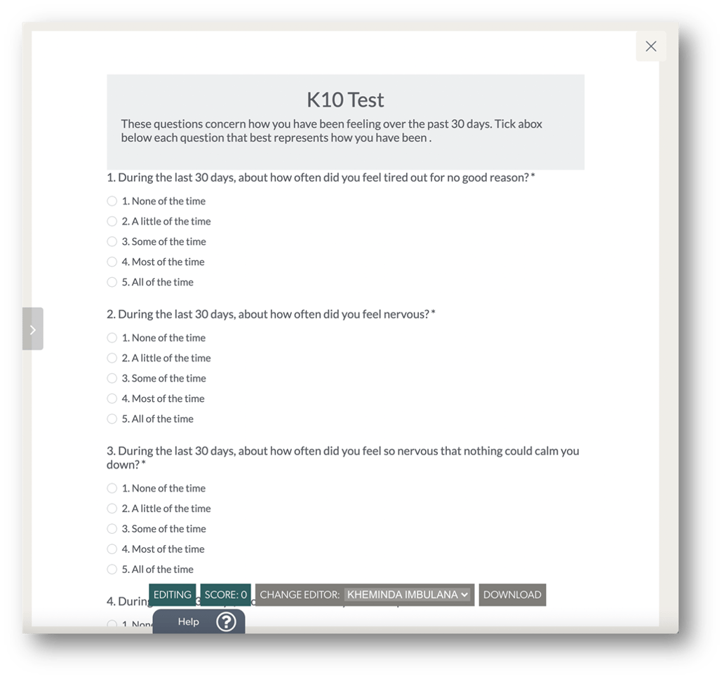 How to Install and Use the Kessler Psychological Distress Scale (K10) App