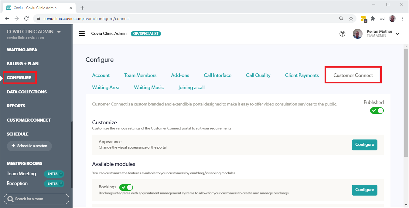 Setting up Customer Connect